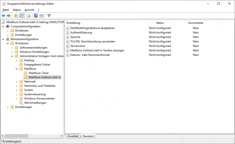 MailStore Outlook Add-In Deployment – MailStore Server Hilfe