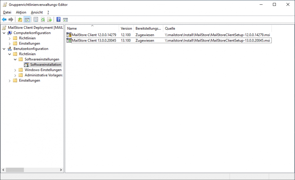 MailStore Client Deployment – MailStore Server Hilfe
