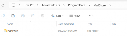 Change Mailbox Folder location - MailStore Gateway Help