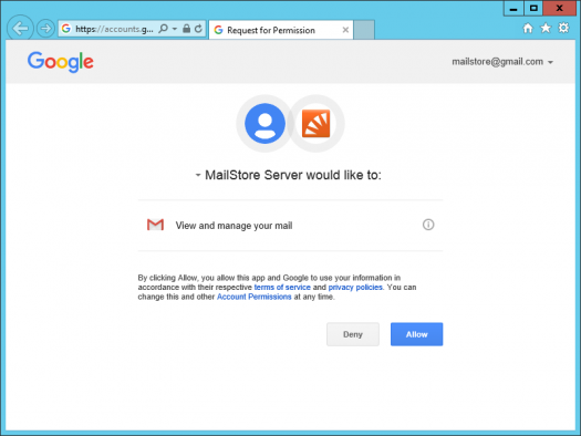 Archiving Emails from Gmail - MailStore Server Help
