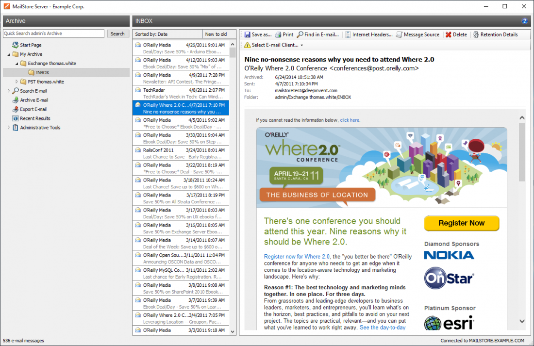 Accessing the Archive with the MailStore Client software - MailStore ...