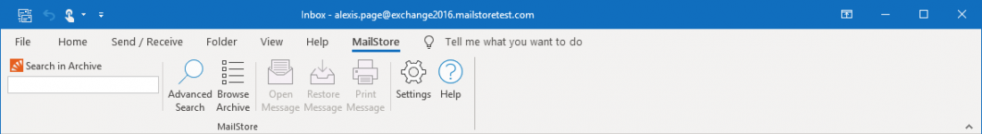 Accessing the Archive with the Microsoft Outlook integration ...