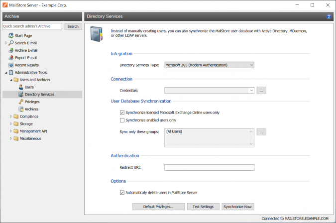 Synchronizing User Accounts with Microsoft 365 - Modern Authentication ...
