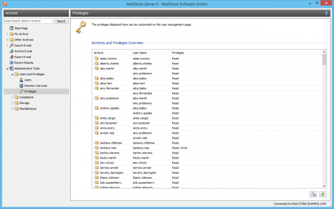 Users, Folders and Settings - MailStore Server Help