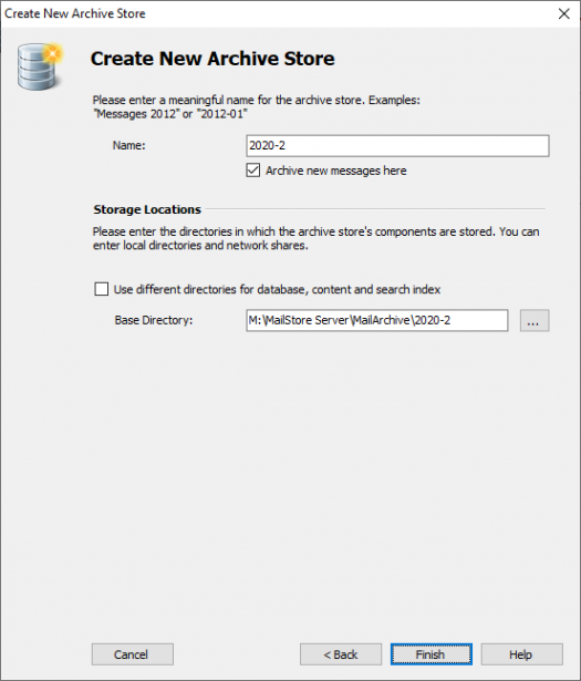 Storage Locations - MailStore Server Help