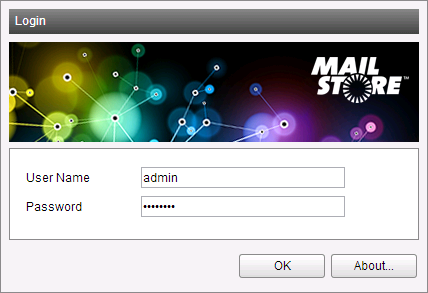 Management Console - Logging On - MailStore SPE Help