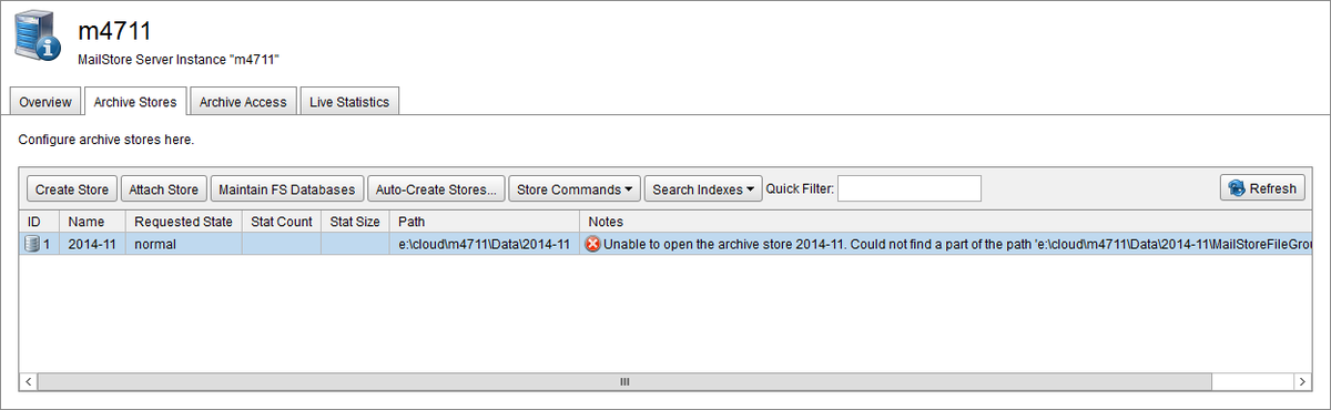Moving Instances - MailStore SPE Help